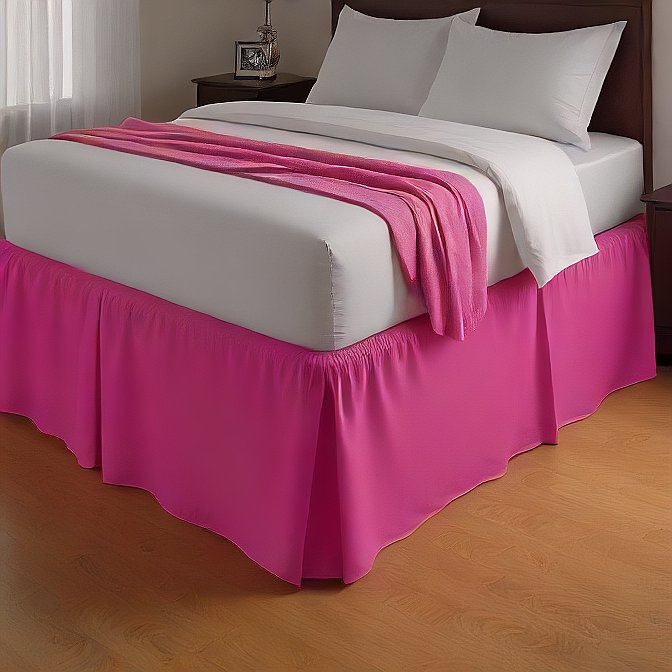 8-Inch Drop Hot Pink Bed Skirt Split Corner 1000TC Egyptian Cotton ...